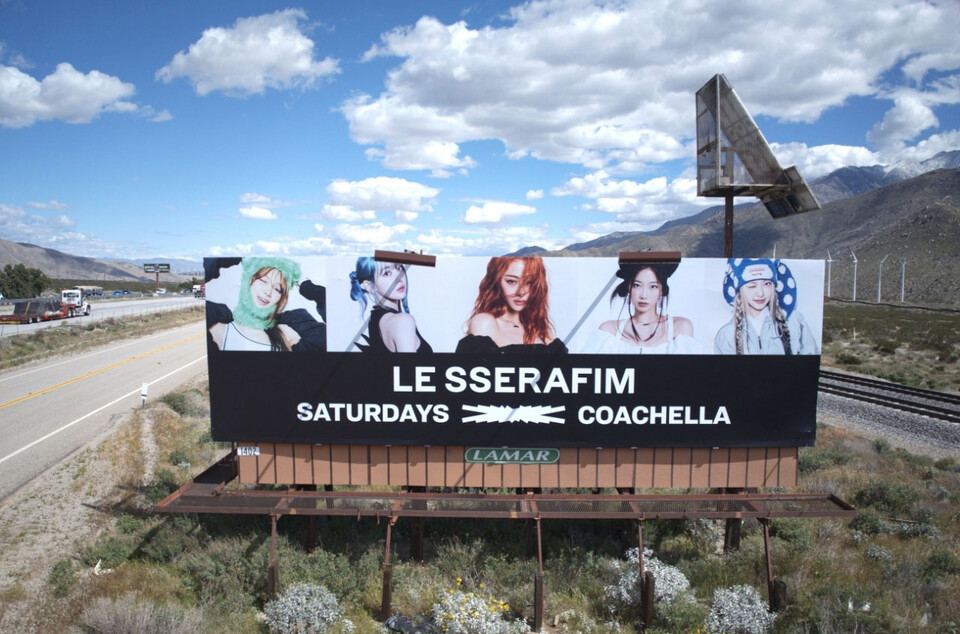 LE SSERAFIM Lights Up LA with a Billboard Tease Ahead of Coachella Debut