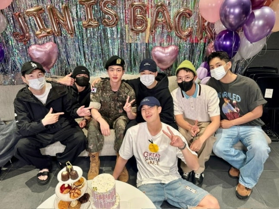 BTS Jin Reunites with All Seven Members After Discharge