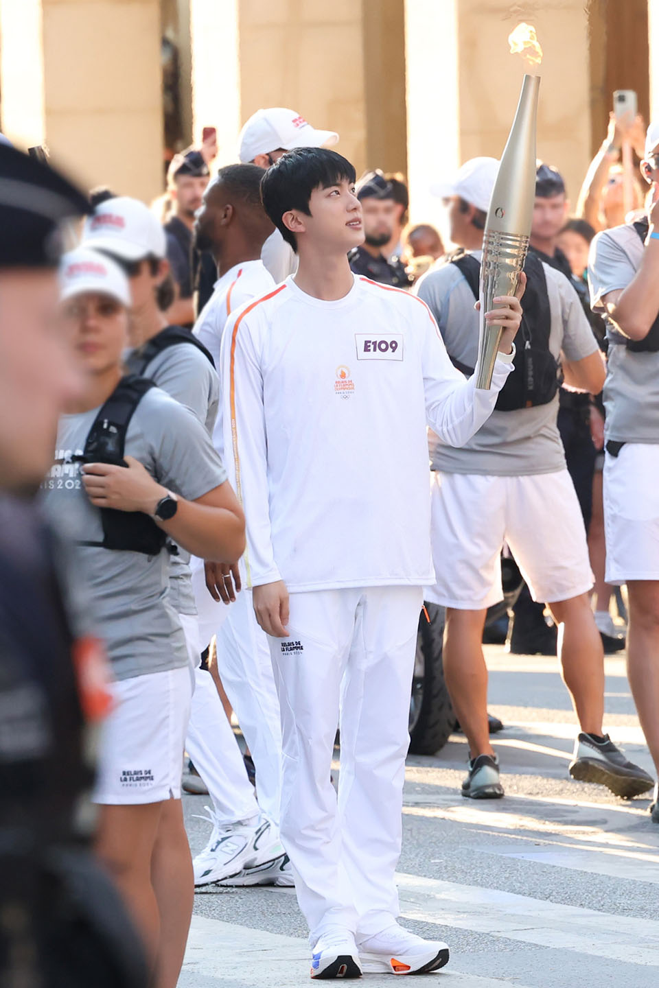 BTS Jin Participates in 2024 Paris Olympic Torch Relay