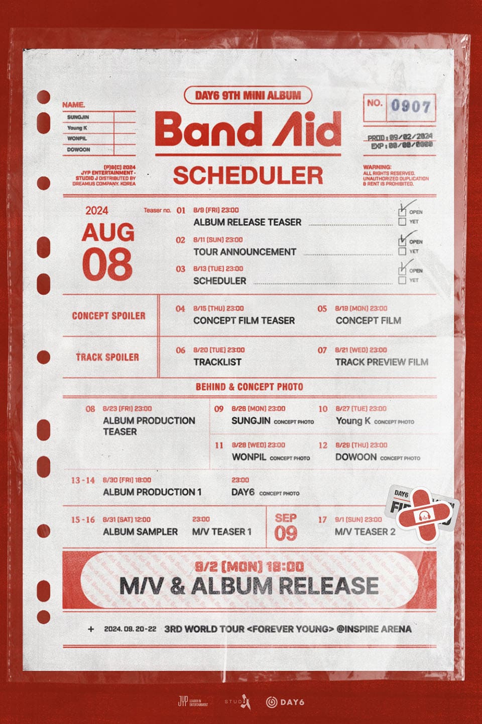 DAY6 Reveals Teaser Schedule for New Mini Album 'Band Aid' Ahead of Comeback