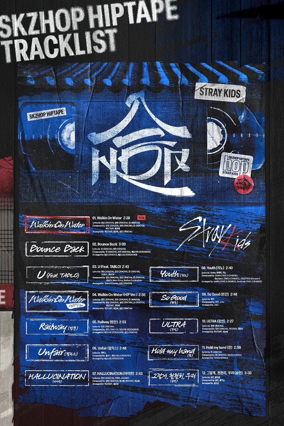 Stray Kids Unveils SKZHOP HIPTAPE '合 (HOP)' with Title Track 'Walkin On Water'