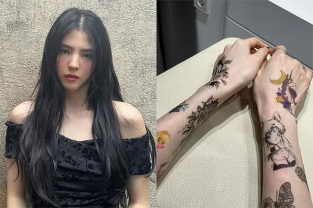 Han So-hee Flaunts New Tattoo Stickers and Drawings, Showcasing Unique Style