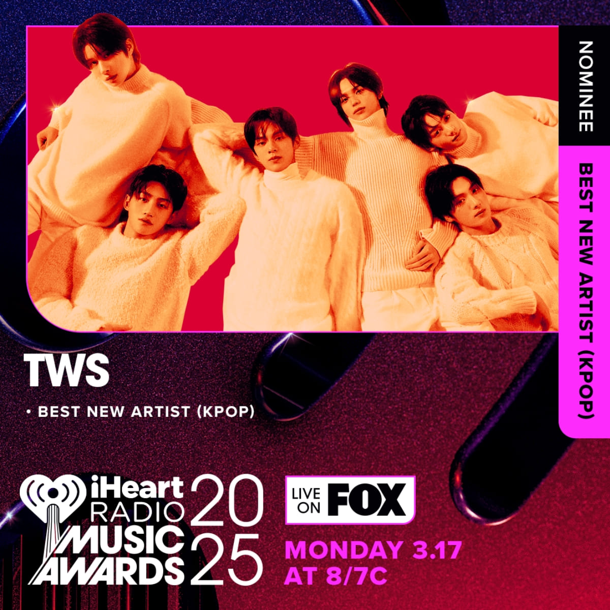 TWS Nominated for ‘Best New Artist (K-pop)’ at the 2025 iHeartRadio Music Awards