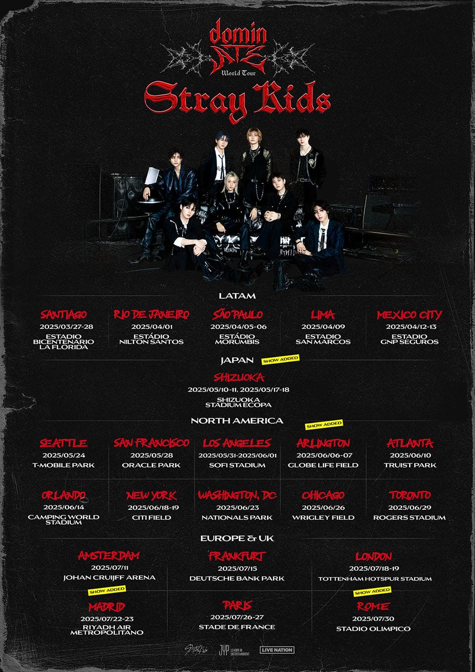 Stray Kids to Draw 2.2 Million Fans on World Tour! K-Pop’s Biggest Tour Attendance Record in Sight